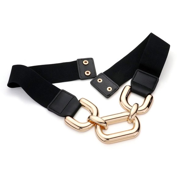 Accessories | Chunky Metal Link Front Elastic Belt | Poshmark